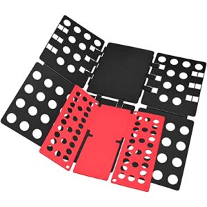 t shirt clothes folder shirt folding board laundry organizer easy and fast for kid and adult(black&red)