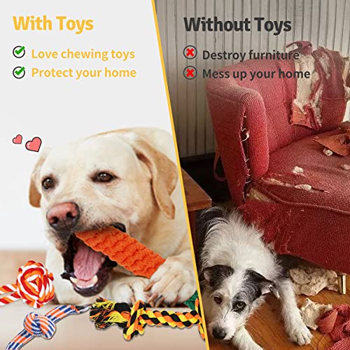 Zeaxuie Luxury Tough Dogs Toys for Aggressive Chewers -12 Pack Valued Dog Toys for Small,Medium Breed & Large Breed with Interactive Dog Rope Toys, Squeaky Dog Chew Toys for Teething