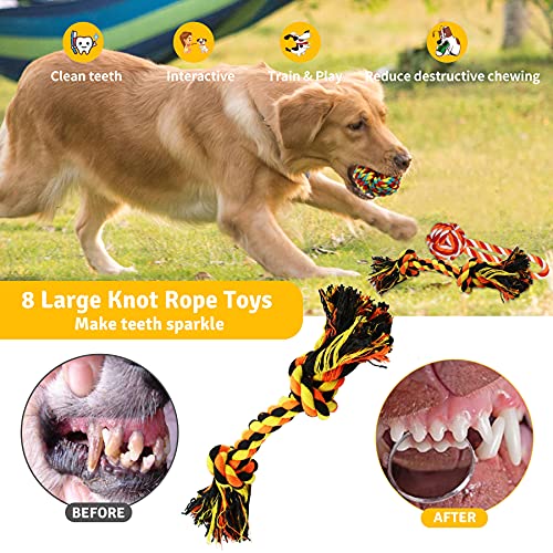 Zeaxuie Luxury Tough Dogs Toys for Aggressive Chewers -12 Pack Valued Dog Toys for Small,Medium Breed & Large Breed with Interactive Dog Rope Toys, Squeaky Dog Chew Toys for Teething