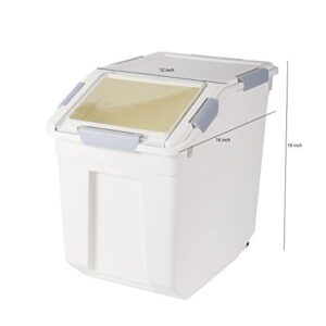 Flour Storage Container 25 lb with Wheels Seal Locking Lid PP (Pack-2)