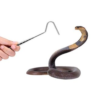 Asixxsix Reptile Catcher, Stainless Steel Reptile Capture Hook, Tough and Durable for Moving Small Snakes Pet Shop Reptile Collecting Wild Snakes