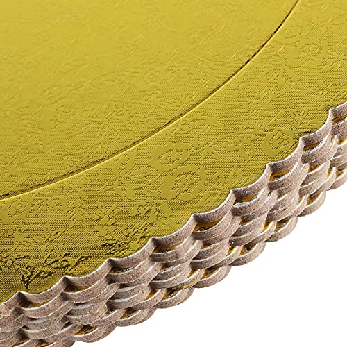 ZEONHAK 20 Pack 12 Inches Cake Boards, Round Cake Circles, Cake Base, Food Grade Gold Laminating Greaseproof Disposable Reusable Cardboard Cake Drum Pizza Tart Tray