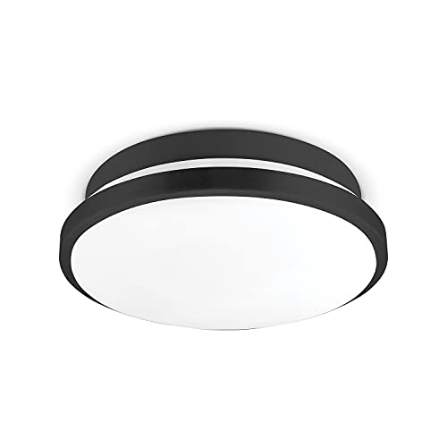 Globe Electric Works with Alexa Smart 14" Black Flush Mount Light, A Certified for Humans Device