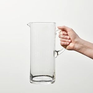 KROSNO Glass Water Juice Pitcher Jug | 44 oz | Glamour Collection | Perfect for Home, Restaurants and Parties | Fridge Safe