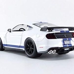 Jada Toys Bigtime Muscle 1:24 2020 Ford Mustang Shelby GT500 Die-cast Car Blue White Stripes, Toys for Kids and Adults