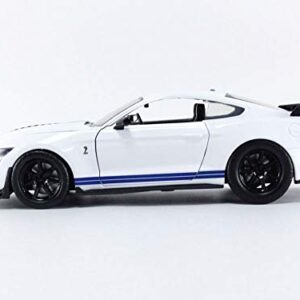 Jada Toys Bigtime Muscle 1:24 2020 Ford Mustang Shelby GT500 Die-cast Car Blue White Stripes, Toys for Kids and Adults