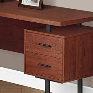 Monarch Specialties I 7611 Computer Desk, Home Office, Corner, Left, Right Set-up, Storage Drawers, 70" L, L Shape, Work, Laptop, Metal, Laminate, Brown, Black