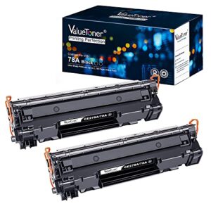 valuetoner compatible toner cartridge replacement for hp 78a ce278a for pro m1536dnf, p1606, p1606dn, p1566, p1560, m1536 mfp printer ( black, 2 pack )