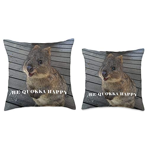 sword-snobby Cute Quokka Throw Pillow, 18x18, Multicolor