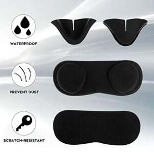 (1 Set) Seltureone Compatible for Quest 2 VR Lens Protect Cover Dust Proof Cover, with Anti-Leakage Nose Pad, Washable Protective Sleeve, Black