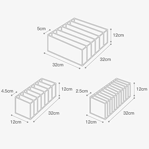 JIDOANCK Underwear Storage Organizer Drawer,6/7/11 Grids Underwear Socks Bra Separator Storage Box Wardrobe Drawer Organizer Grey 11 Grids