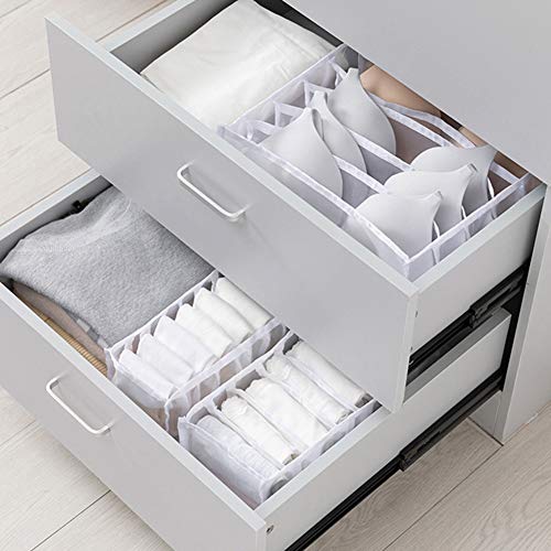 JIDOANCK Underwear Storage Organizer Drawer,6/7/11 Grids Underwear Socks Bra Separator Storage Box Wardrobe Drawer Organizer Grey 11 Grids