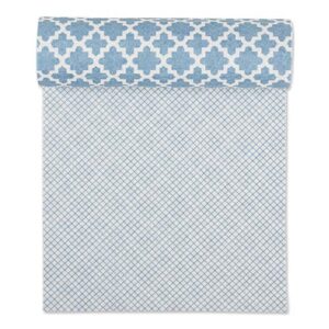 DII Fridge & Shelf Liner Collection Non-Adhesive, Cut to fit, Machine Washable, 12x20, Stonewash Blue Lattice, 2 Piece