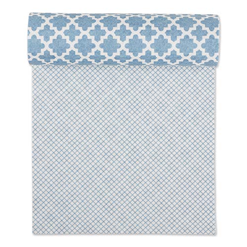 DII Fridge & Shelf Liner Collection Non-Adhesive, Cut to fit, Machine Washable, 12x20, Stonewash Blue Lattice, 2 Piece