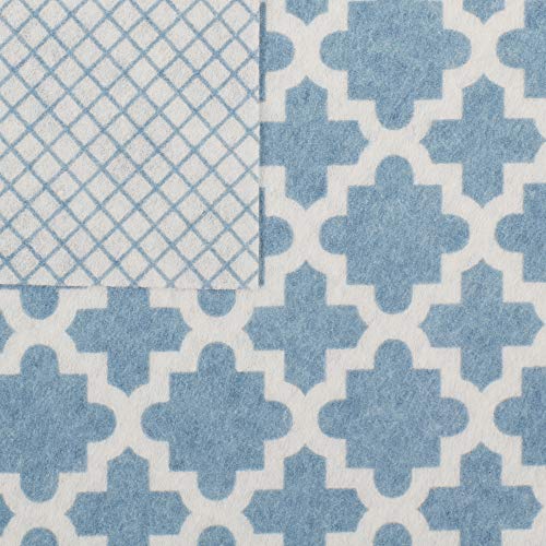 DII Fridge & Shelf Liner Collection Non-Adhesive, Cut to fit, Machine Washable, 12x20, Stonewash Blue Lattice, 2 Piece