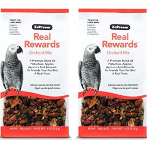 ZuPreem 2 Pack of Real Rewards Orchard Mix Treats for Large Birds, 6 Ounces Each