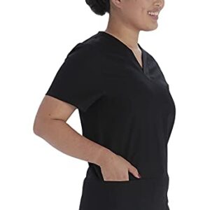 Vital Threads Men and Women Scrubs Set V-Neck Top & Drawstring Pant, VT509C, M, Black