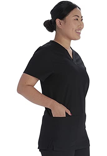 Vital Threads Men and Women Scrubs Set V-Neck Top & Drawstring Pant, VT509C, M, Black