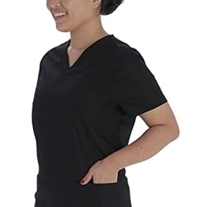 Vital Threads Men and Women Scrubs Set V-Neck Top & Drawstring Pant, VT509C, M, Black