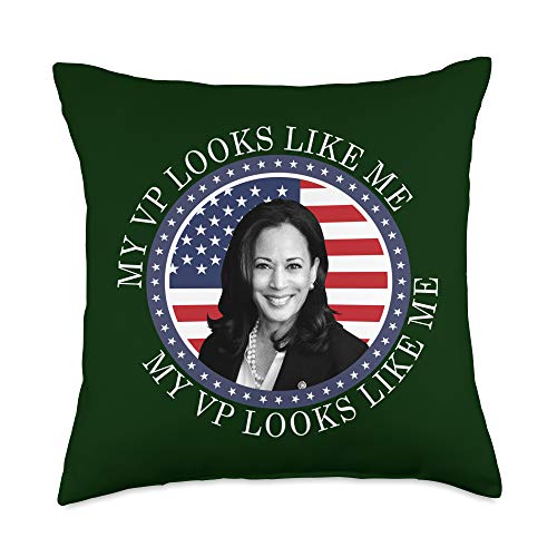 Vice President Kamala Harris Apparel My VP Looks Like Me First Woman Vice President Kamala Harris Throw Pillow, 18x18, Multicolor