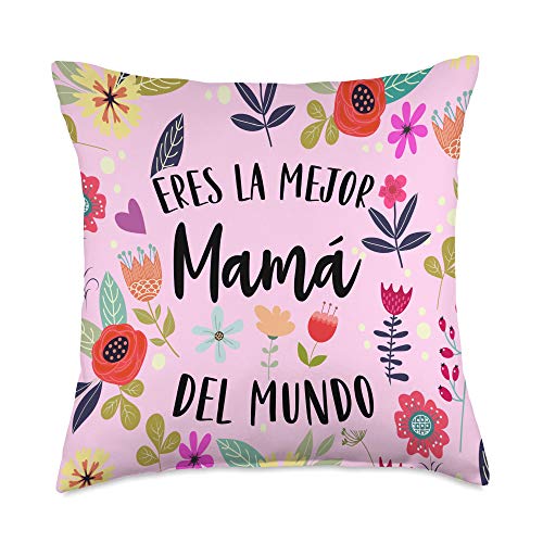 La Mejor Mama del Mundo en español Gifts Mejor Mama del Mundo en español Dia de la Madre Throw Pillow, 18x18, Multicolor