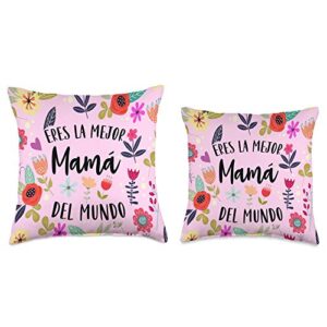 La Mejor Mama del Mundo en español Gifts Mejor Mama del Mundo en español Dia de la Madre Throw Pillow, 18x18, Multicolor