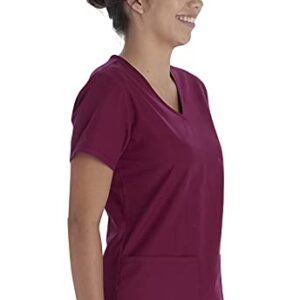 Vital Threads Womens Scrubs Set V-Neck Top & Drawstring Pant, VT513C, S, Wine