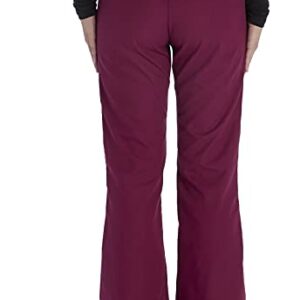 Vital Threads Womens Scrubs Set V-Neck Top & Drawstring Pant, VT513C, S, Wine