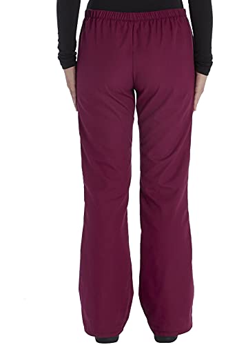 Vital Threads Womens Scrubs Set V-Neck Top & Drawstring Pant, VT513C, S, Wine