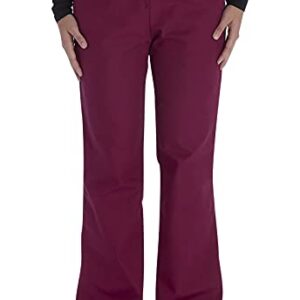 Vital Threads Womens Scrubs Set V-Neck Top & Drawstring Pant, VT513C, S, Wine