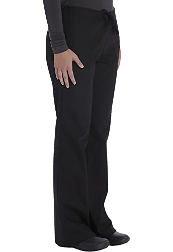 Vital Threads Womens Scrubs Set V-Neck Top & Drawstring Pant, VT514C, S, Black