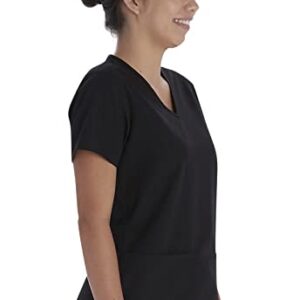 Vital Threads Womens Scrubs Set V-Neck Top & Drawstring Pant, VT514C, S, Black