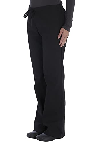 Vital Threads Womens Scrubs Set V-Neck Top & Drawstring Pant, VT514C, S, Black