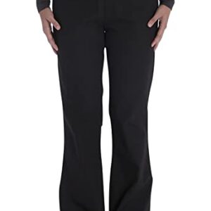 Vital Threads Womens Scrubs Set V-Neck Top & Drawstring Pant, VT514C, S, Black