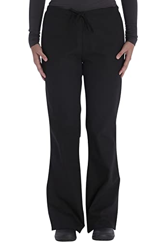 Vital Threads Womens Scrubs Set V-Neck Top & Drawstring Pant, VT514C, S, Black