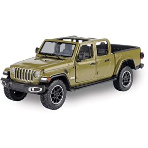 motormax toy 2021 gladiator overland (open top) pickup truck matt green 124-127 diecast model car by motormax 79367