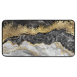 area rugs carpet for bedroom floor kitchen rugs gold black marble bedside runner rug living room washable non slip 39×20in