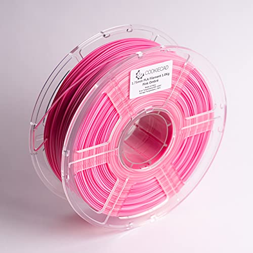 Cookiecad Pink Ombre (Hot Pink -> Pale Pink Rainbow Transition) PLA 3D Printer Filament 1.75mm 1kg