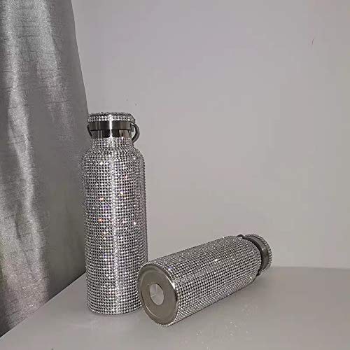 750ml Rhinestone Thermos Cup, Stainless Steel Thermal Bottle, High-end Insulated Thermos Coffee Cups, Diamond Bling Vacuum Flask Mug with Hanger Best Gift for Men Women, 25OZ Capacity…