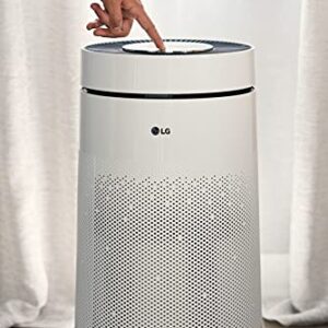 LG PuriCare 360-Degree Single Air Purifier with Clean Booster, ThinQ Wi-Fi and Voice Control (AS330DWR0), 310 sq. ft, White