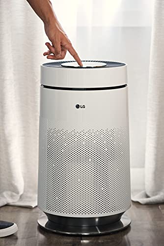 LG PuriCare 360-Degree Single Air Purifier with Clean Booster, ThinQ Wi-Fi and Voice Control (AS330DWR0), 310 sq. ft, White