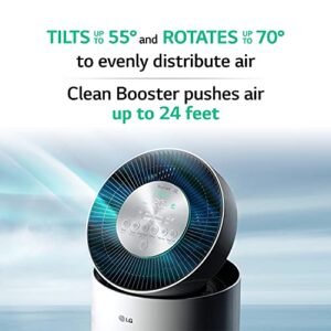 LG PuriCare 360-Degree Single Air Purifier with Clean Booster, ThinQ Wi-Fi and Voice Control (AS330DWR0), 310 sq. ft, White