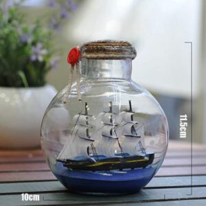 LAMF Drift Bottle Decor, Sailing Boat in Wishing Bottle Glass Cork Bottles, Pirate Ship in a Bottle Kit Handicraft Nautical Home Decorations Gifts Crafts, Large, (20WHEXRNI2047493C)