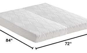 Lexicon Amira 10-Inch Gel Infused Memory Foam Mattress, Split Cal King, White