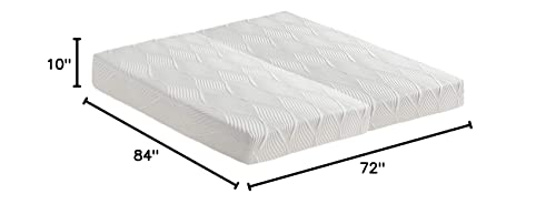 Lexicon Amira 10-Inch Gel Infused Memory Foam Mattress, Split Cal King, White