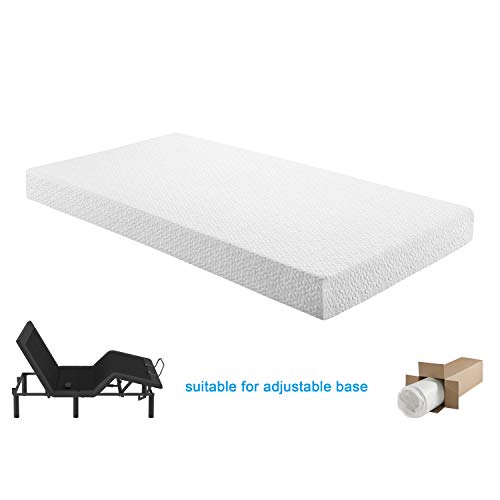 Lexicon Amira 10-Inch Gel Infused Memory Foam Mattress, Split Cal King, White