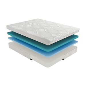 Lexicon Amira 10-Inch Gel Infused Memory Foam Mattress, Split Cal King, White