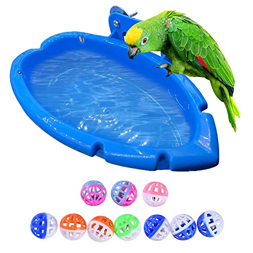 Interesty Parrot Bath Tub Bowl Basin Parrot Cage Hanging Bird Bath Tub Bathing Supplies Feeder Bird Cage Accessories