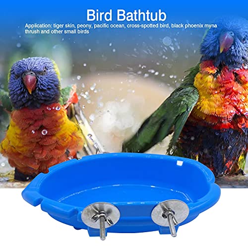 Interesty Parrot Bath Tub Bowl Basin Parrot Cage Hanging Bird Bath Tub Bathing Supplies Feeder Bird Cage Accessories