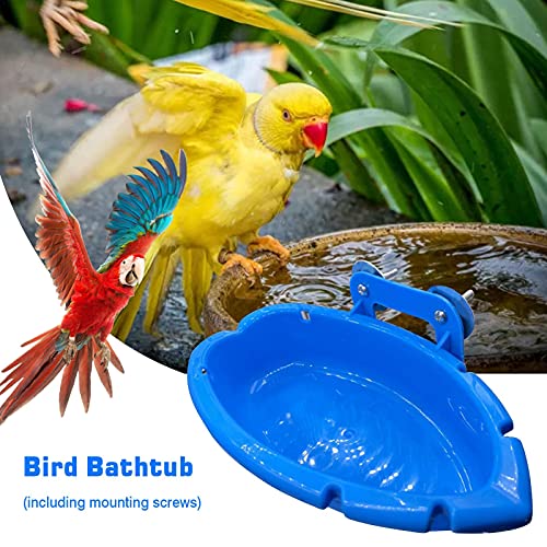 Interesty Parrot Bath Tub Bowl Basin Parrot Cage Hanging Bird Bath Tub Bathing Supplies Feeder Bird Cage Accessories